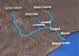 excursió al riu tordera: SITUACIÓ