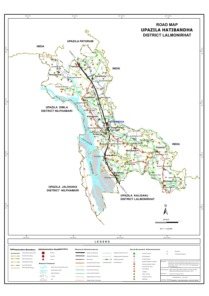 Mouza & Land Use Maps of Hatibandha Upazila, Lalmonirhat, Bangladesh ...
