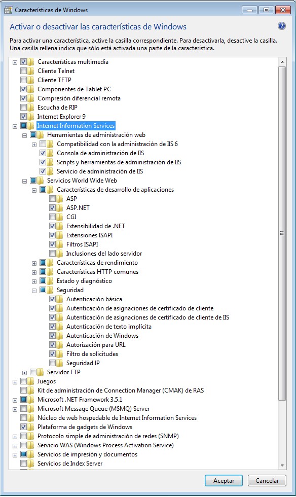 .Net y más: Cómo instalar IIS en Windows 7