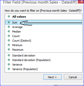 Tableau Visualizations: How to Show Previous month Data in the Report