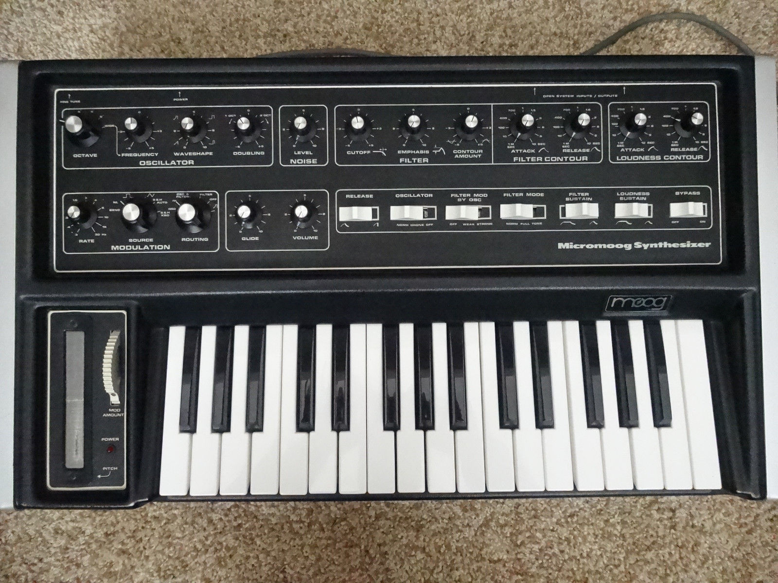 MATRIXSYNTH: Moog 2090 Micromoog Synthesizer SN 1541
