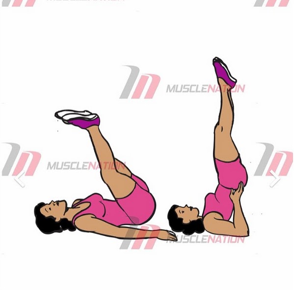 Pulse ups ( lower an crunch ) | Gym Exercises Home