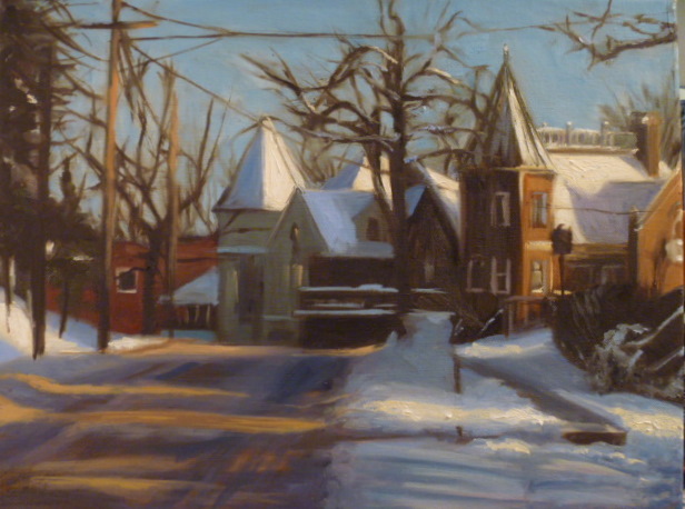 Jonelle Summerfield Oil Paintings: Snowy Townscape
