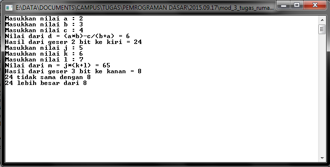 Operator Aritmatika, Bitwise, dan Relasi pada Pemrograman C++ | Ida's Note