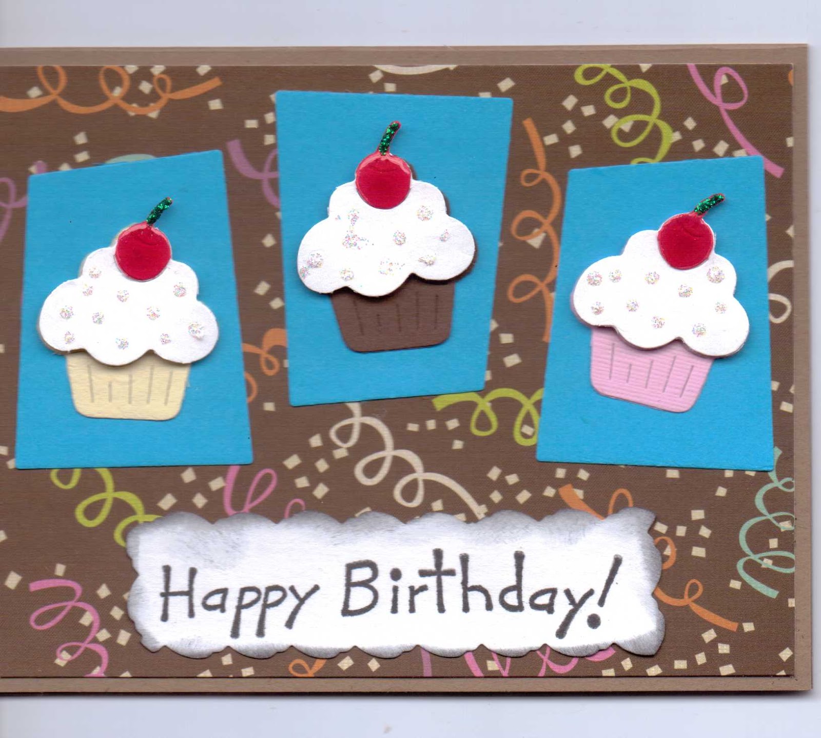 PAPER CRAFTS WITH THE PINK ARMADILLO: Happy Birthday cupcakes