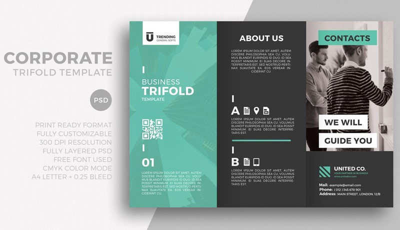22 Inspirasi Template Brosur Trifold Terbaik (Photoshop, InDesign, Word ...