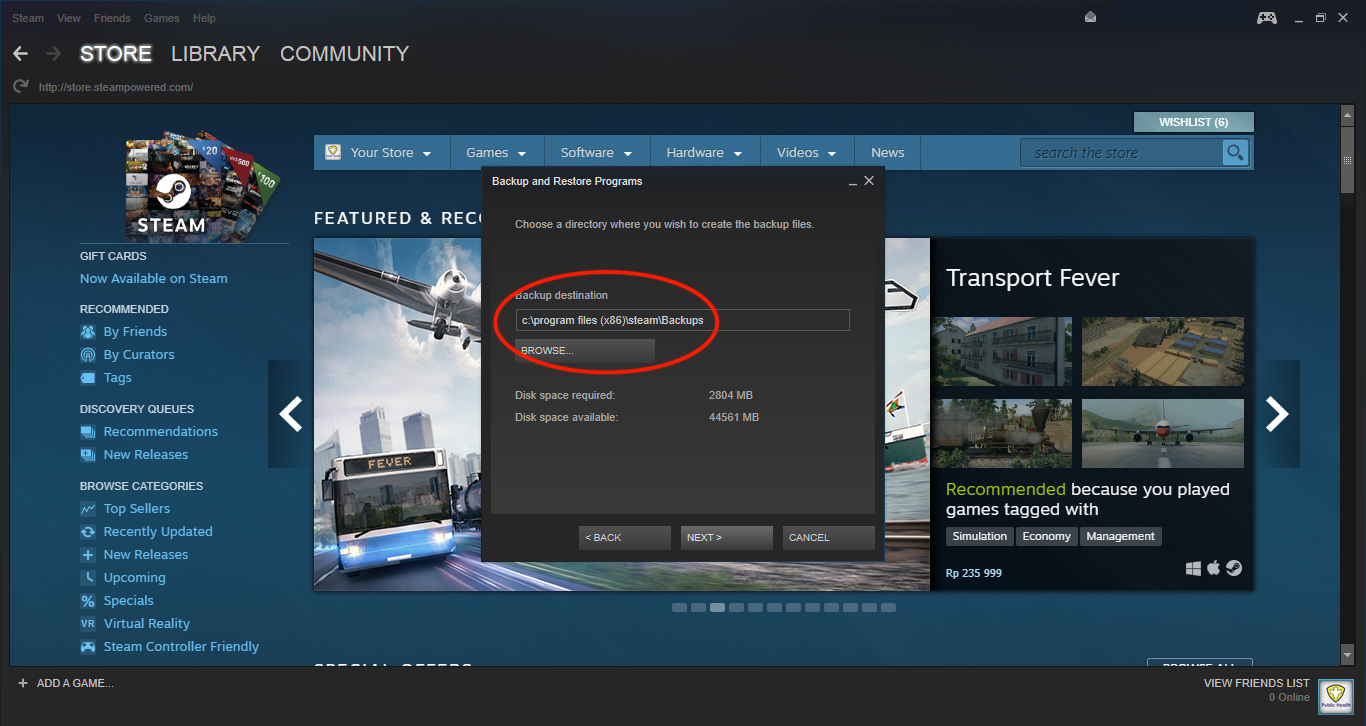 Cara backup game dari Steam