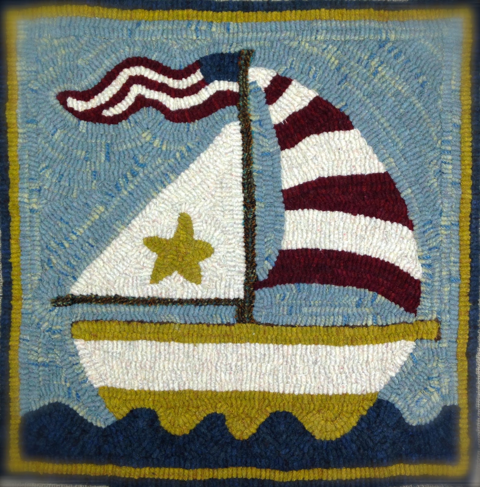 Kris Miller from Spruce Ridge Studios: Rug Of The Day - Sail, Sail Away