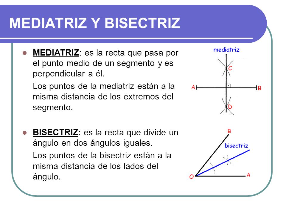 Los listillos de la clase: MEDIATRIZ Y BISECTRIZ