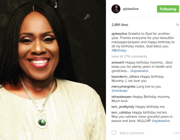 Veteran actress Joke Silva is celebrating her birthday today