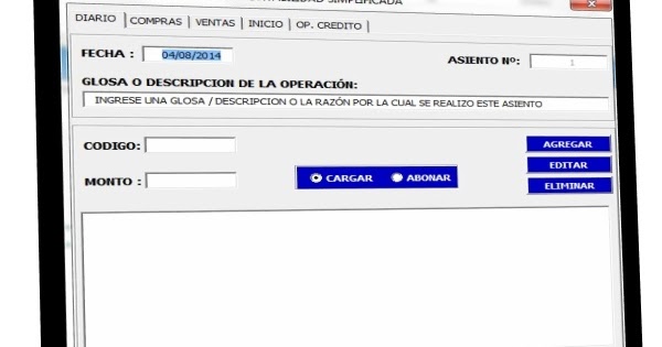 Sistema contable simplificado en Excel ~ Herramientas gratis en Excel ...