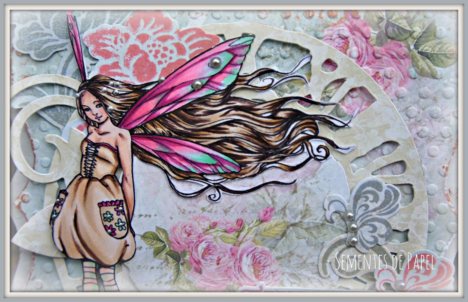 Sementes de papel: Thinking of you, shaped card.