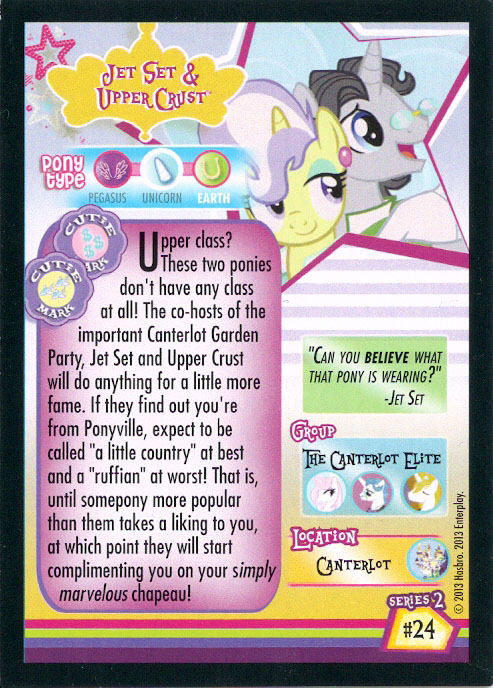 My Little Pony Jet Set & Upper Crust Series 2 Trading Card | MLP Merch