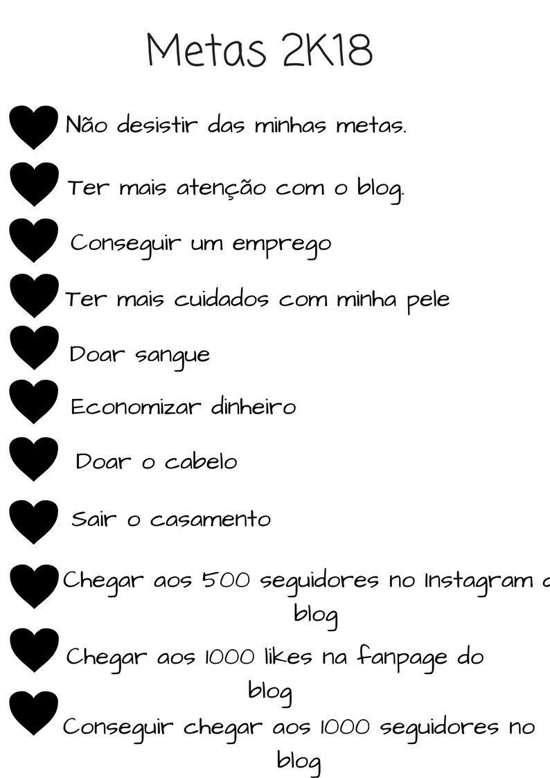 Minhas metas para 2018 ♥ - A Tal da Nessa