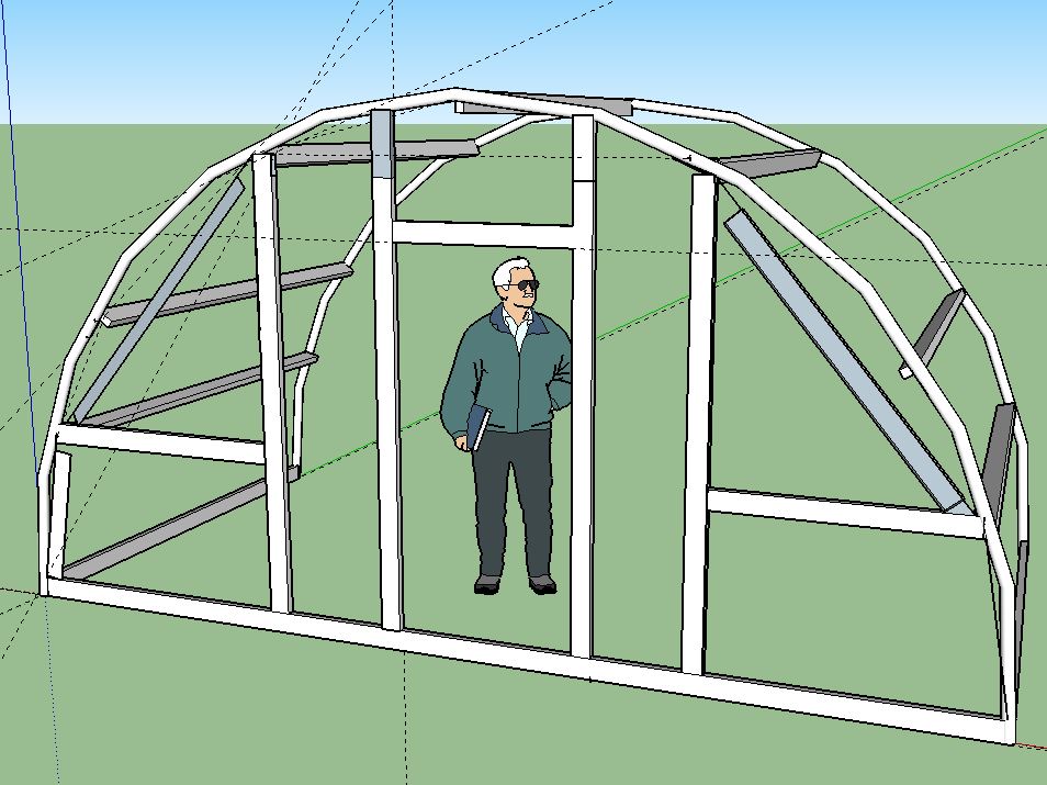 Designing a Trampoline Hoophouse on Sketchup