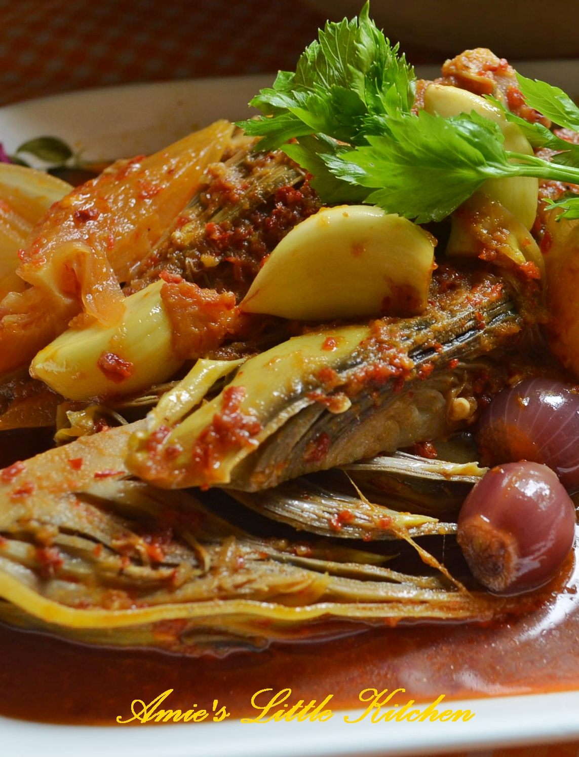 Acar Jantung Pisang & Ikan Sulit @ Sulig Goreng - Amie's Little Kitchen