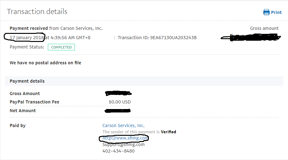 Note: I shaded color black the amount because SFI prohibited it.