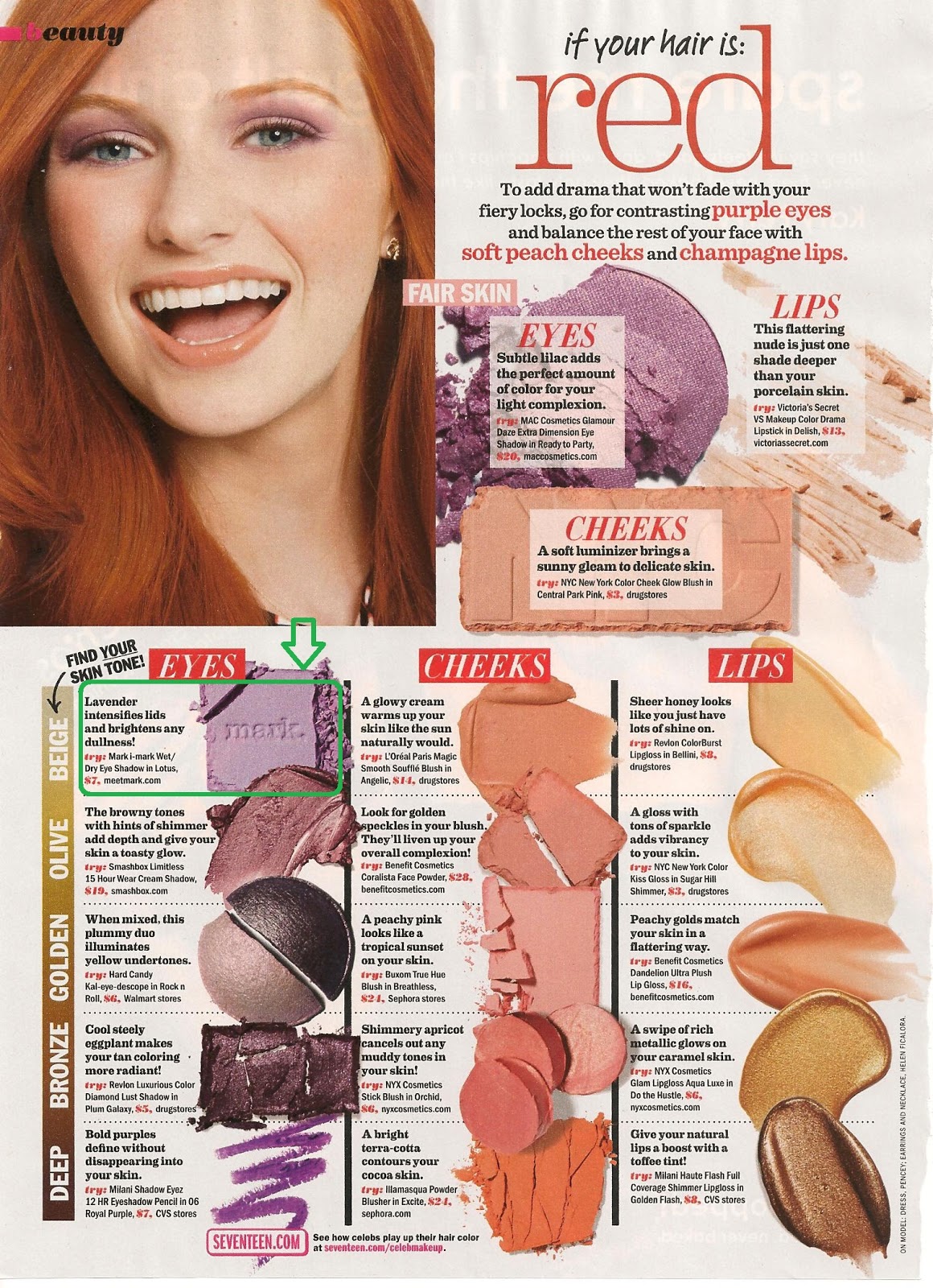Erica's Fashion & Beauty: mark in Seventeen Magazine