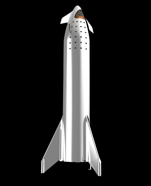 Renders of SpaceX stainless steel Starship by Reese Wilson | human Mars