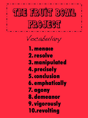 6th grade: Spelling and Vocabulary Words "The Fruit Bowl Project"