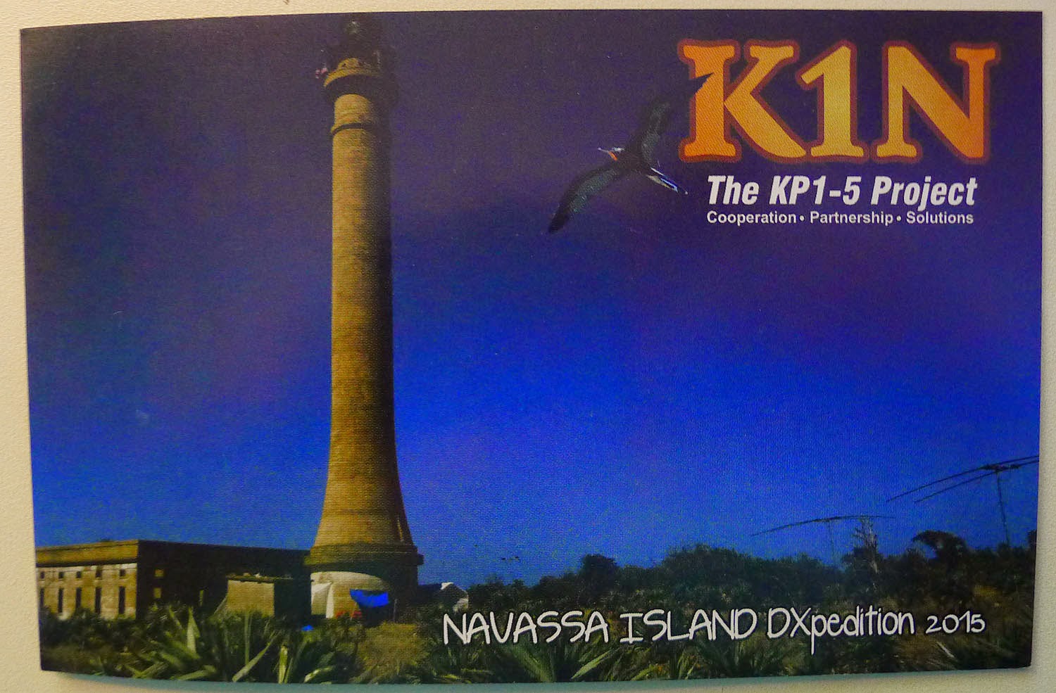 HF diario: K1N Navassa Island QSL card RX
