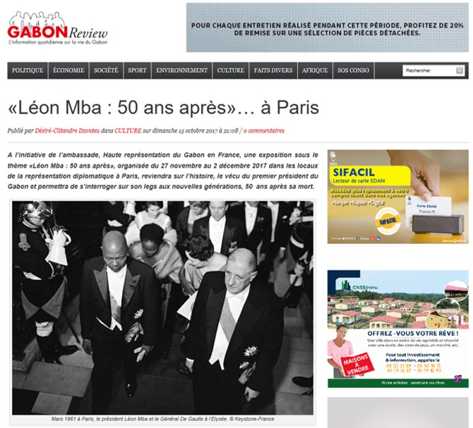 TO CELEBRATE LÉON MBA IN PARIS, THE ALI BONGO REGIME TRUSTS … THE ...
