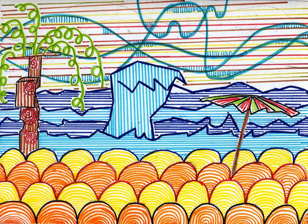 Dibujos Con Lineas Rectas Y Curvas Paisajes - Master Deformacion