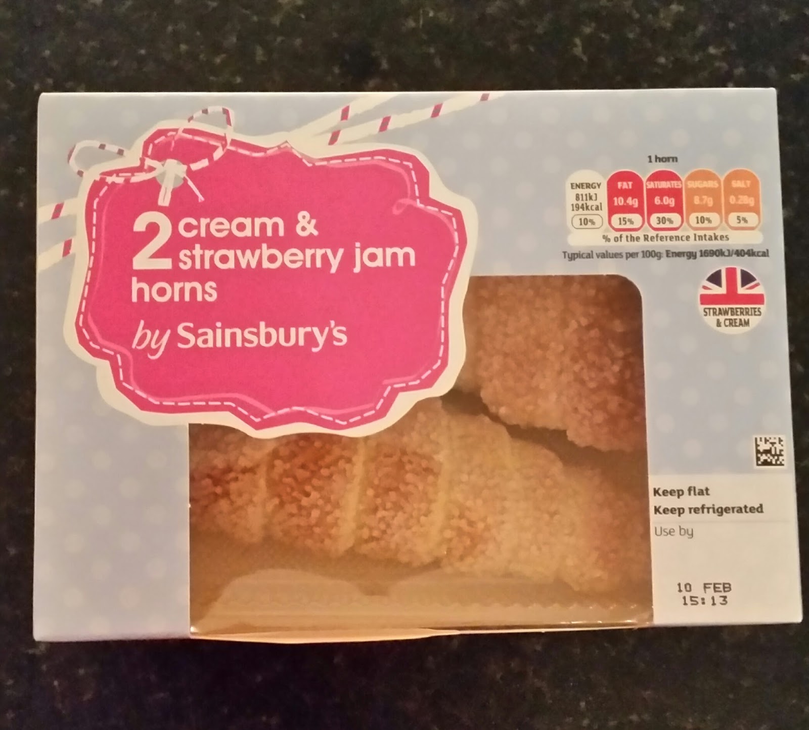 Trust Me Treats: Sainsbury's Cream & Strawberry Jam Horn review
