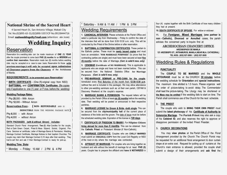 NATIONAL SHRINE OF THE SACRED HEART: WEDDING INQUIRIES AT THE NSSH