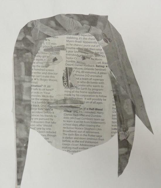 Splats, Scraps and Glue Blobs: Newspaper Self-Portrait Collage