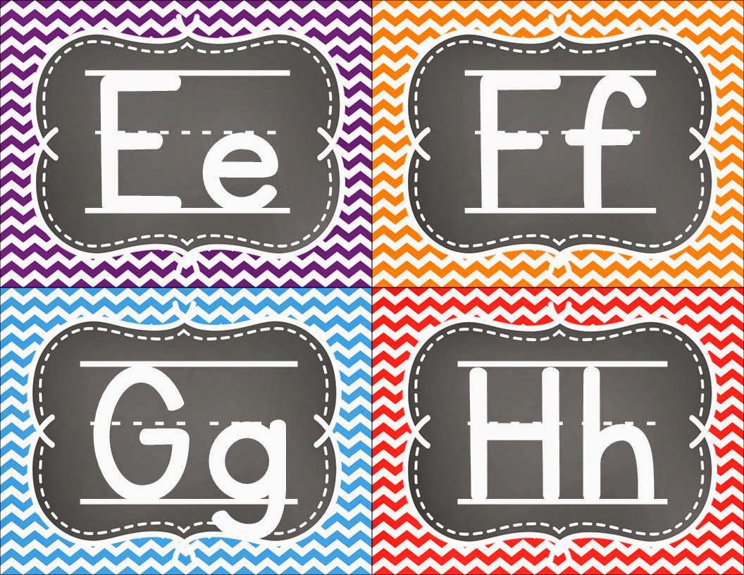 I Heart My Kinder Kids: ABC Word Wall Headers in Chevron & Chalkboard