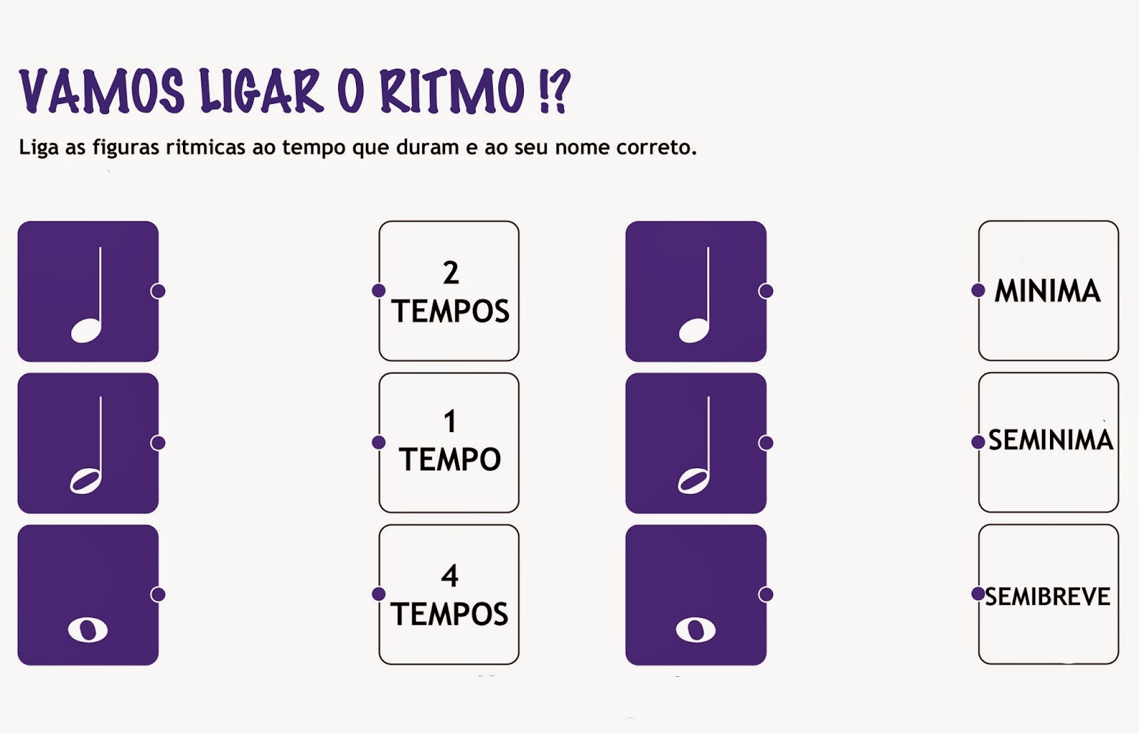 Eu quero aprender música!: Exercício com figuras rítmicas.
