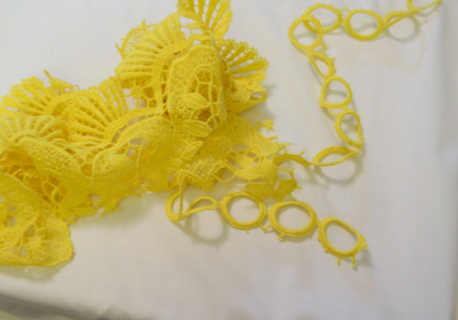 And look, you've still got all this left over bright yellow lace to ...