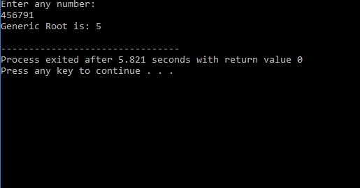 C Program For Find A Generic Root Of Number Using While Loop