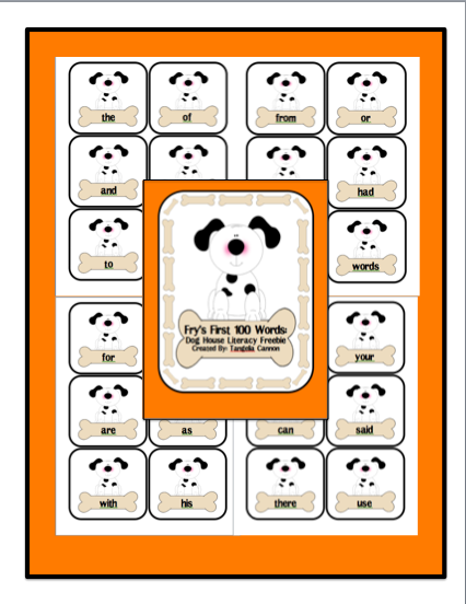 Classroom Freebies Too: Fry's First 100 Words Freebie