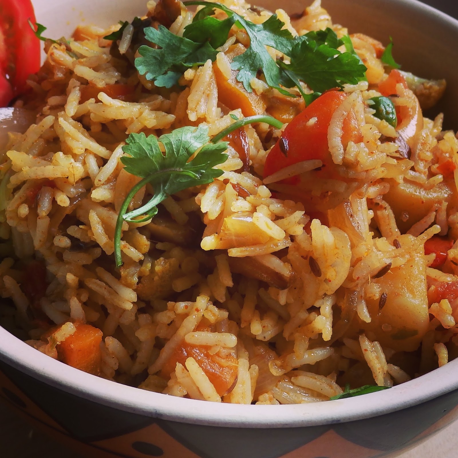 Vegetable Pulao (Spiced Indian Rice with Vegetables) - Indian Vegan Recipe