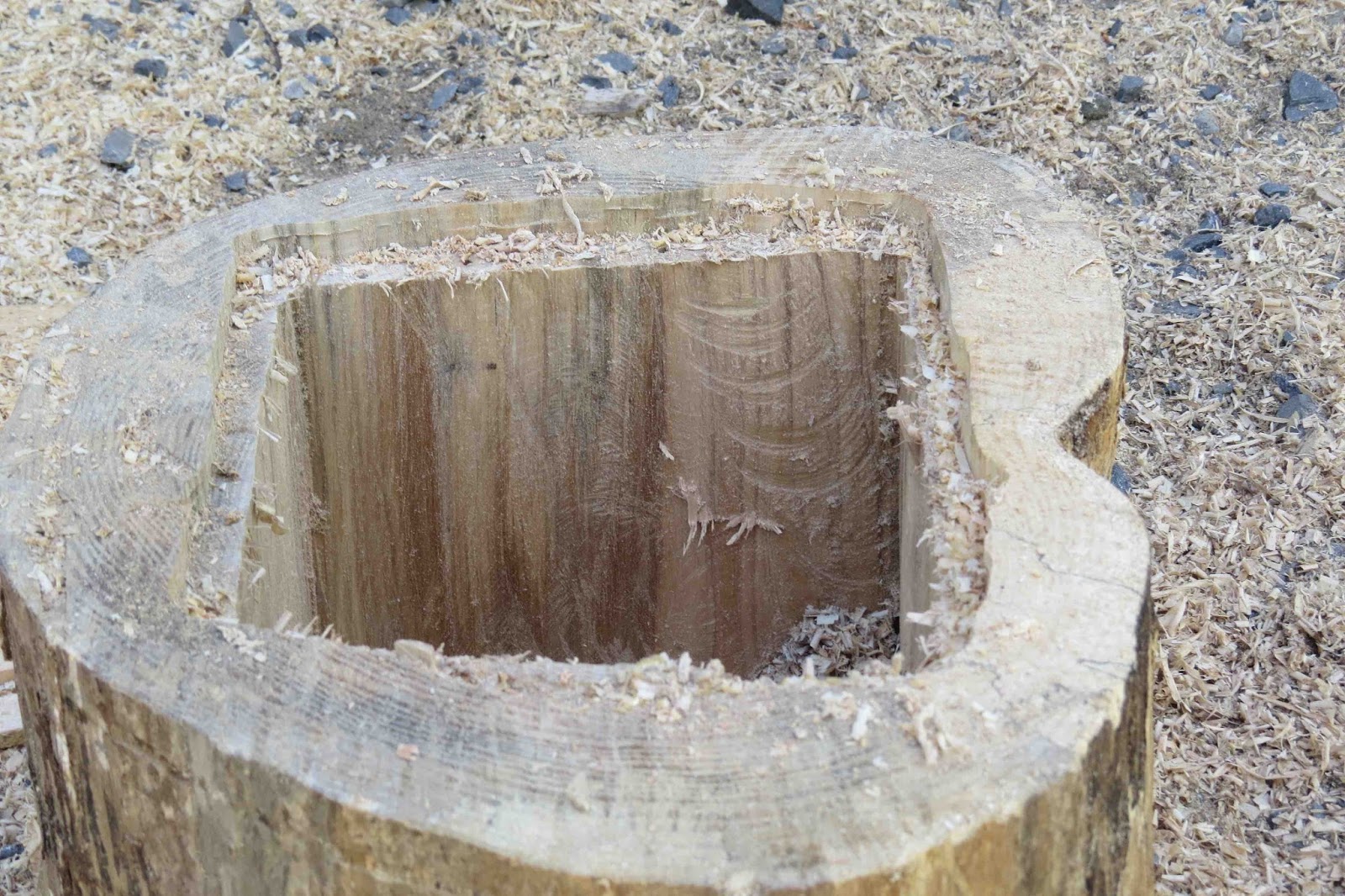 Beech House: Making a log bee hive
