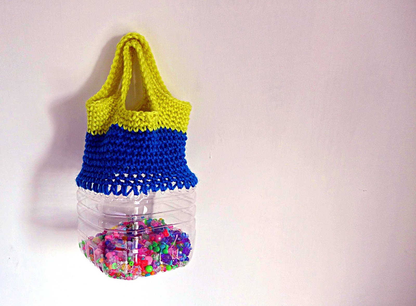 Upcycled crochet + plastic eco-friendly bag