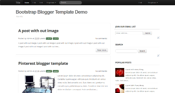 Template Blogger Simple Responsive dengan Bootstrap - Blog Romeltea