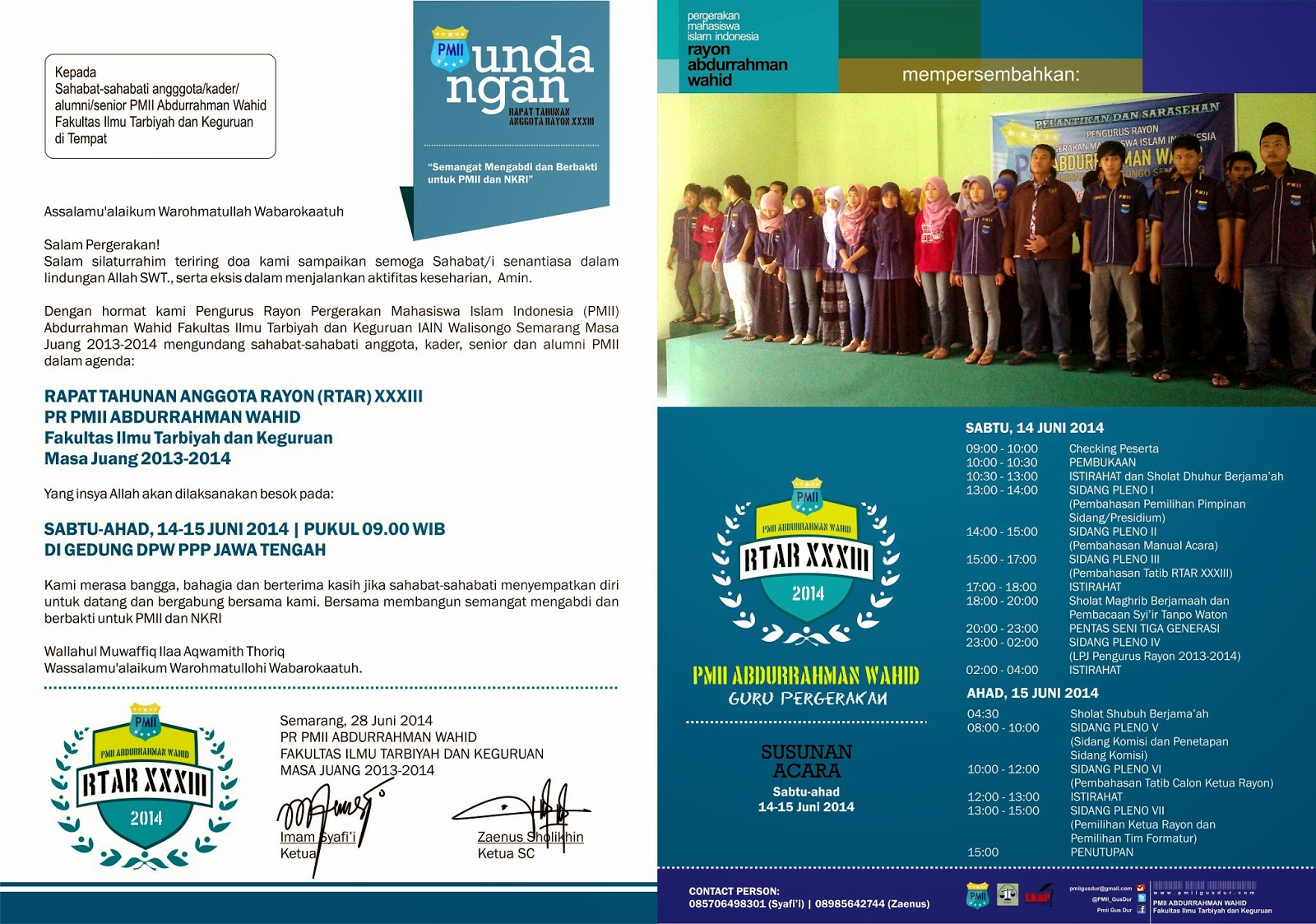 RTAR XXXIII; Semangat Mengabdi dan Berbakti untuk PMII dan NKRI!