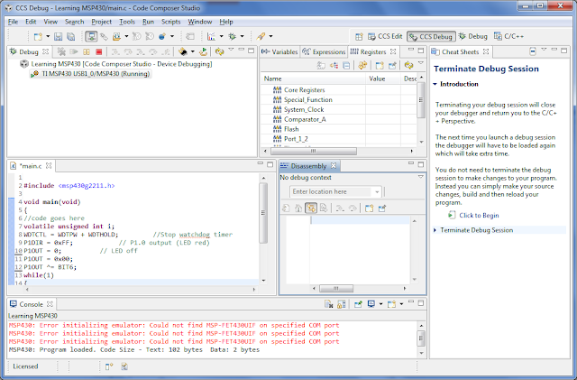 Embedded Engineering : Beginning MSP430 Microcontroller with Launch Pad