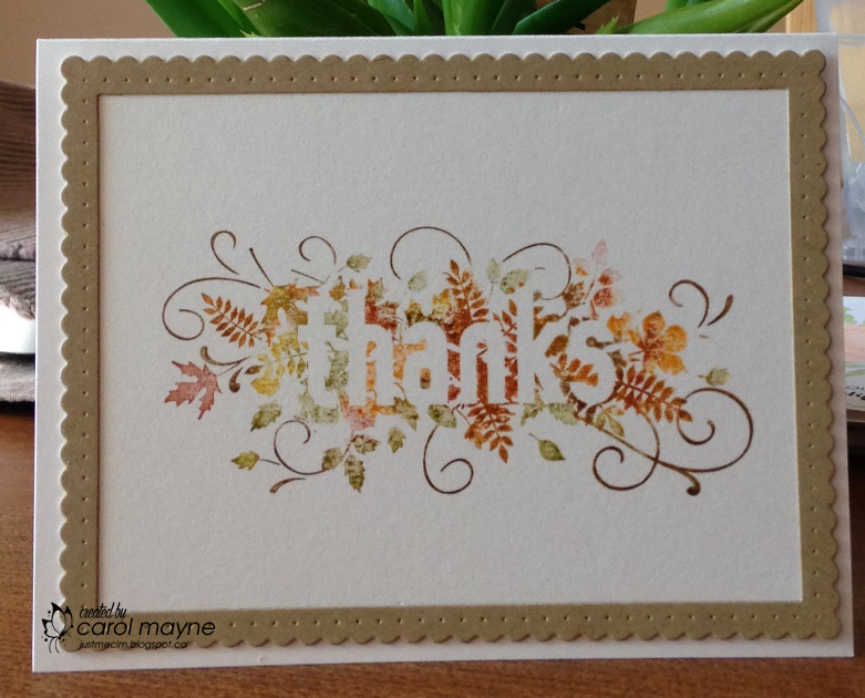 Just Me: c: Leafy Thanks....CASology Challenge #216~Frame, Cards In ...