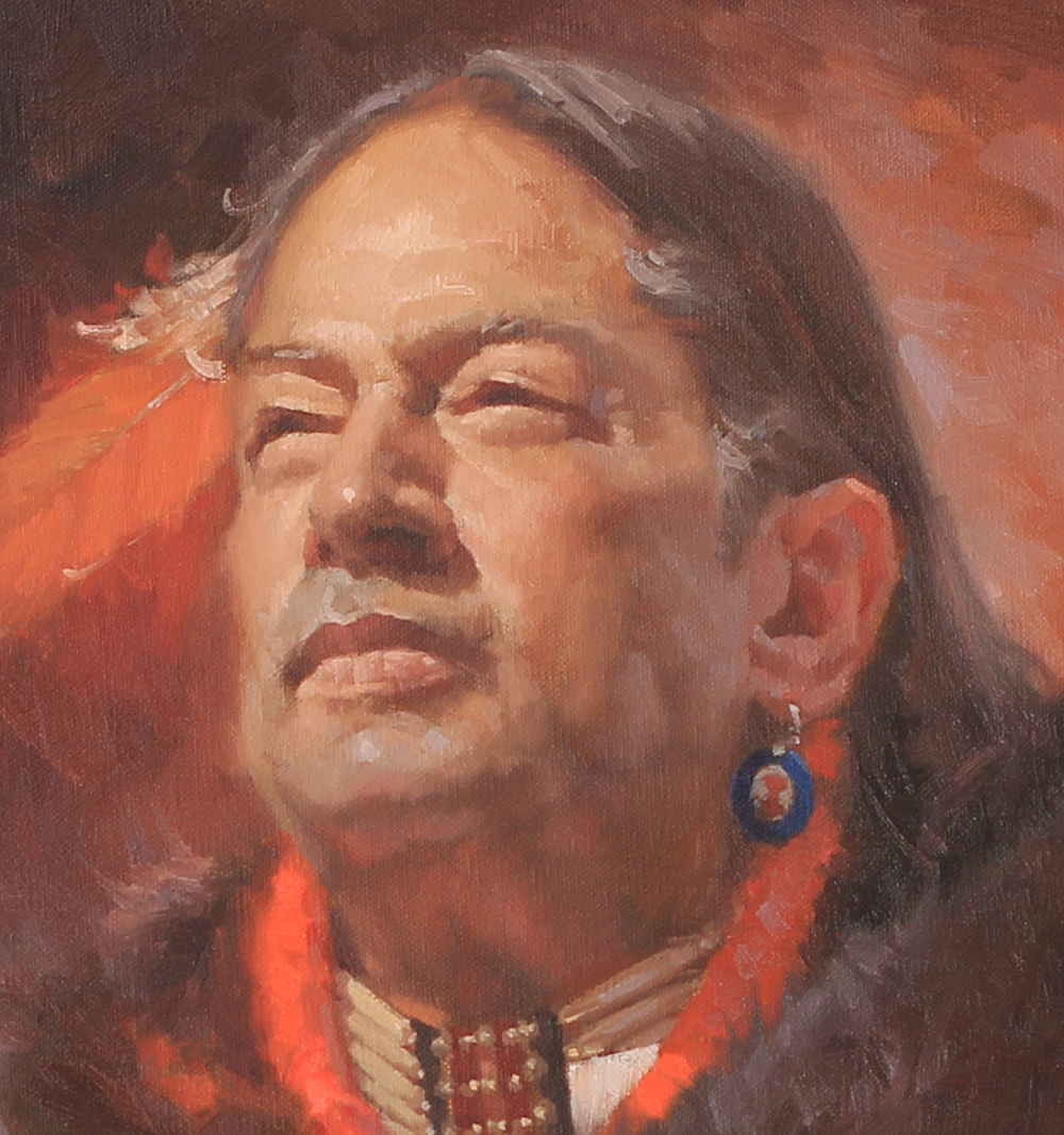 gary art studio: Believing the great spirit, my good friend, Sky Red Hawk