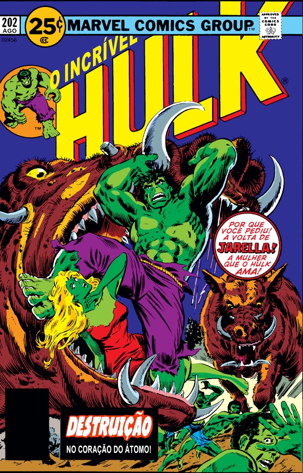ROCK & QUADRINHOS SCANS: O INCRÍVEL HULK 202(M.C.)-AGOSTO DE 1976