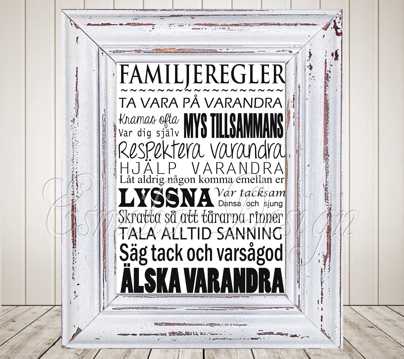 Josefine Skapar: Familjeregler till Tavla och andra text bilder till ...