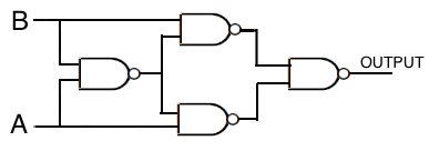 EXCLUSIVE OR GATE USING NAND GATE