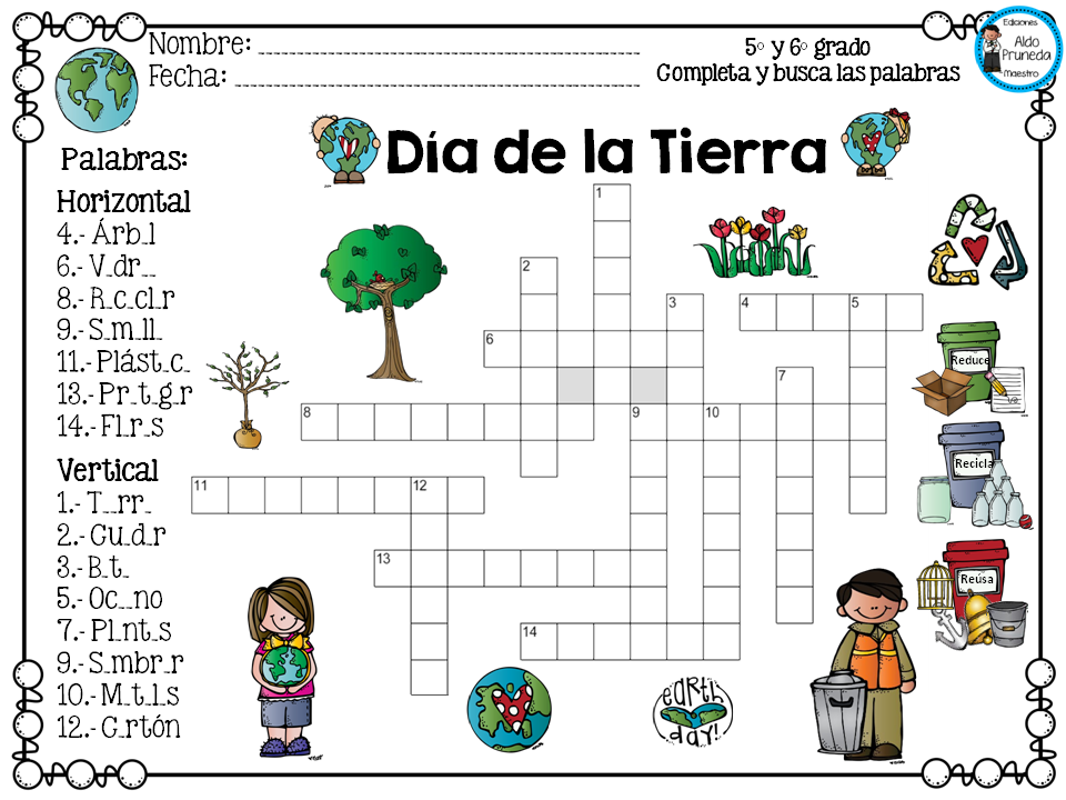 Fichas de Primaria: Día de la tierra