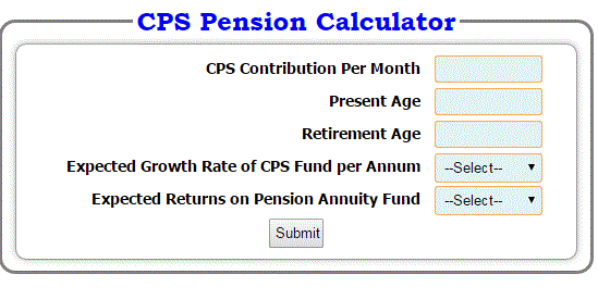 CPS Pension Calculator CPS Pension Software CPS Online Pension ...