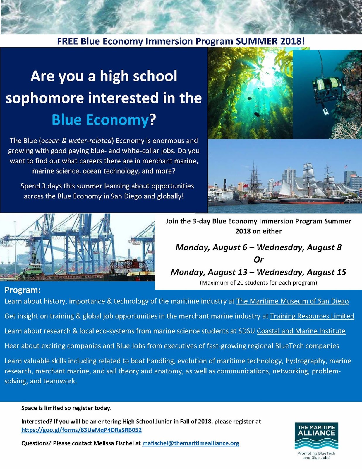 Student Opportunities: Maritime Alliance Blue Economy Summer Immersion ...