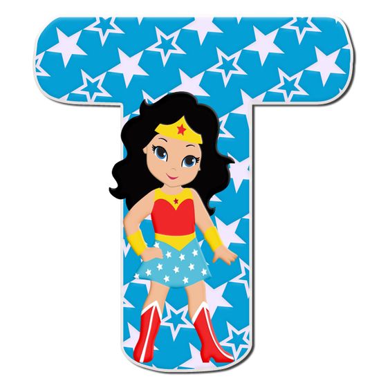Wonder Woman Letter. Letras de la Mujer Maravilla. - Oh my Alfabetos!